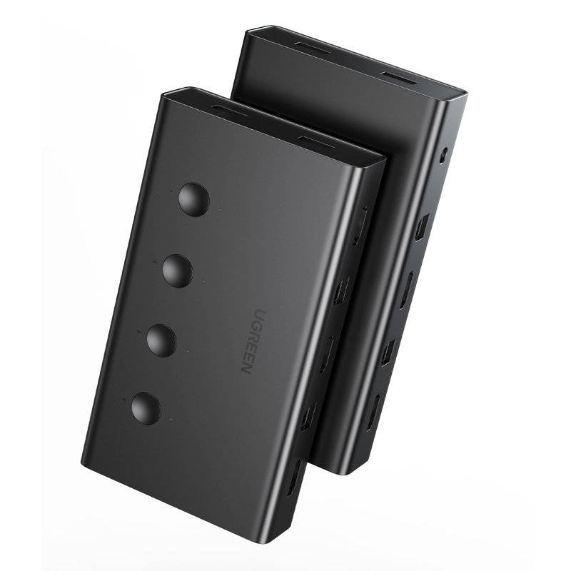 Ugreen KVM (Keyboard Video Mouse) switch 4 x 1 HDMI (female) 4 x USB ...