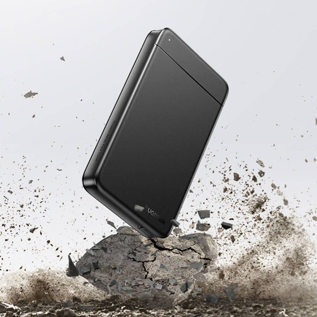 Ugreen pocket SSD / HDD enclosure 2.5'' SATA built-in USB-A cable black ...